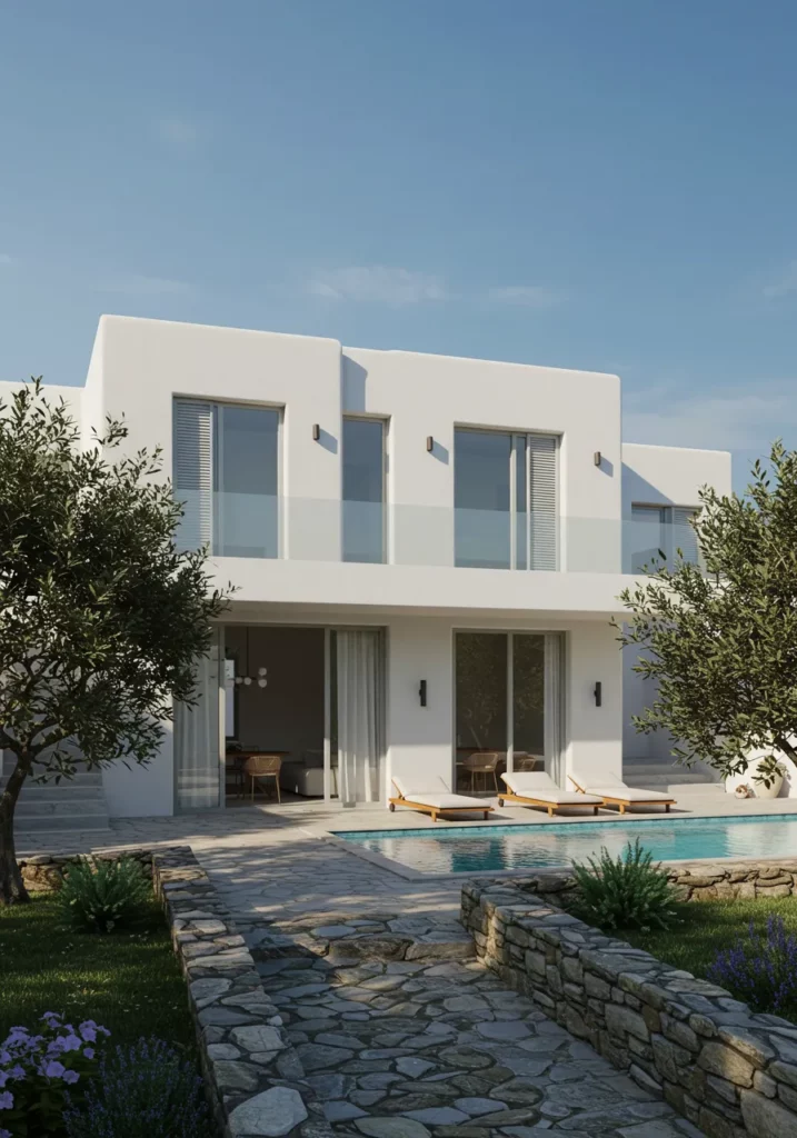 25+ Modern Greek House Exteriors That Blend Minimalism And ...