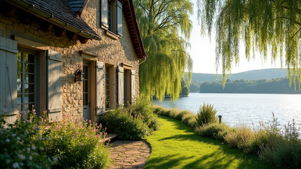 24 Peaceful French Country Lake House Exteriors Surrounded By Nature